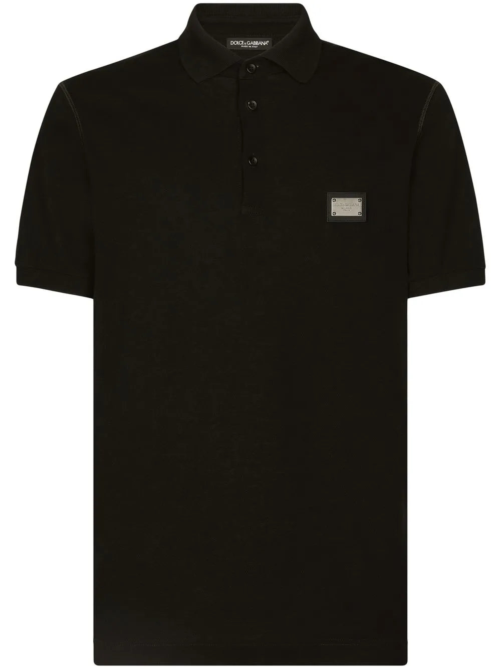 Dolce & Gabbana Logo Polo Plaque Shirt Black – DemandUK